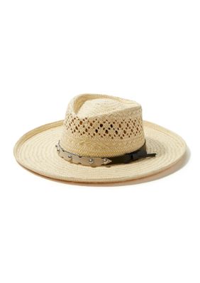 San Diego Hat Company Woven Paper Gambler Hat with Studded Band | belk
