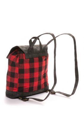 TRUE CRAFT Buffalo Check Large Flap Backpack | belk