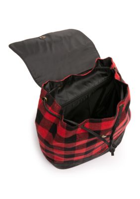 TRUE CRAFT Buffalo Check Large Flap Backpack | belk