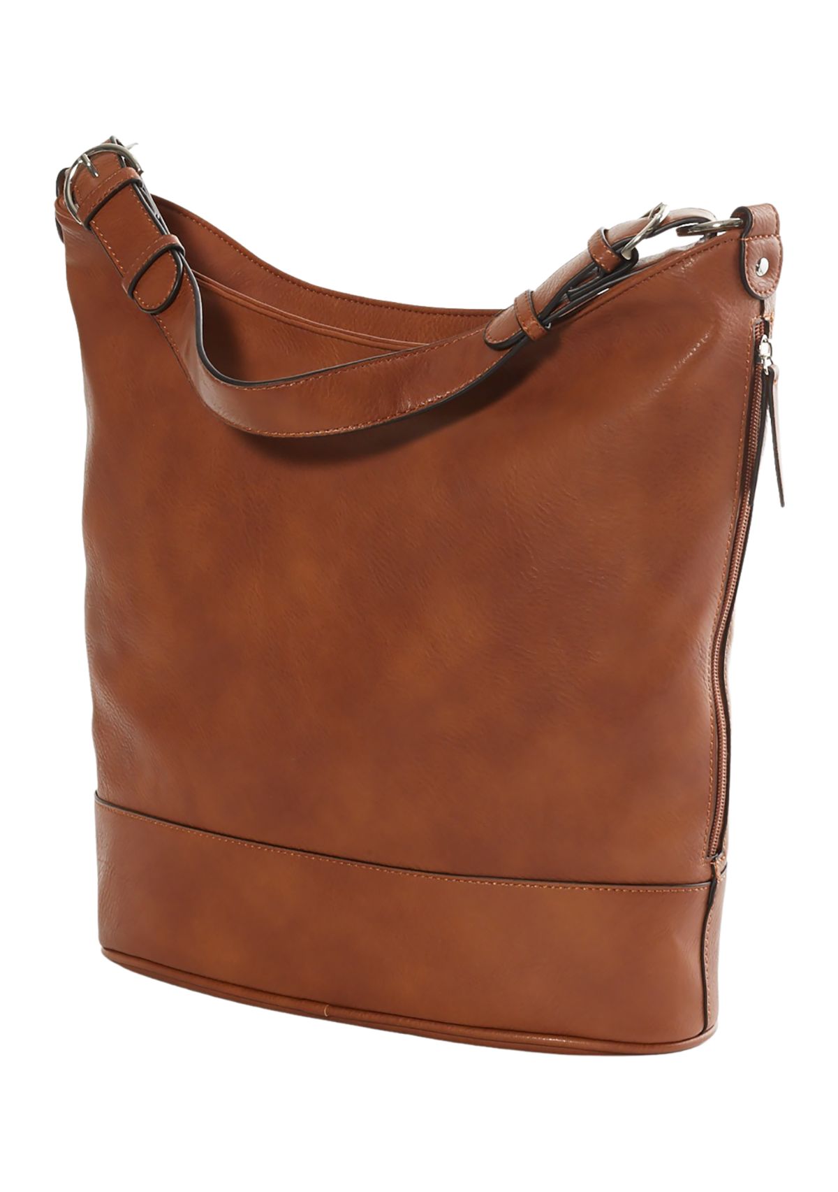 New Directions® Faux Leather Top Zip Hobo Bag | Belk