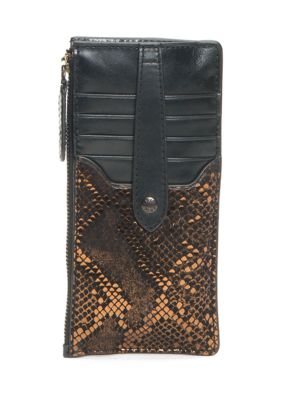 Frye Melissa Metallic Scale Snap Card Wallet | belk