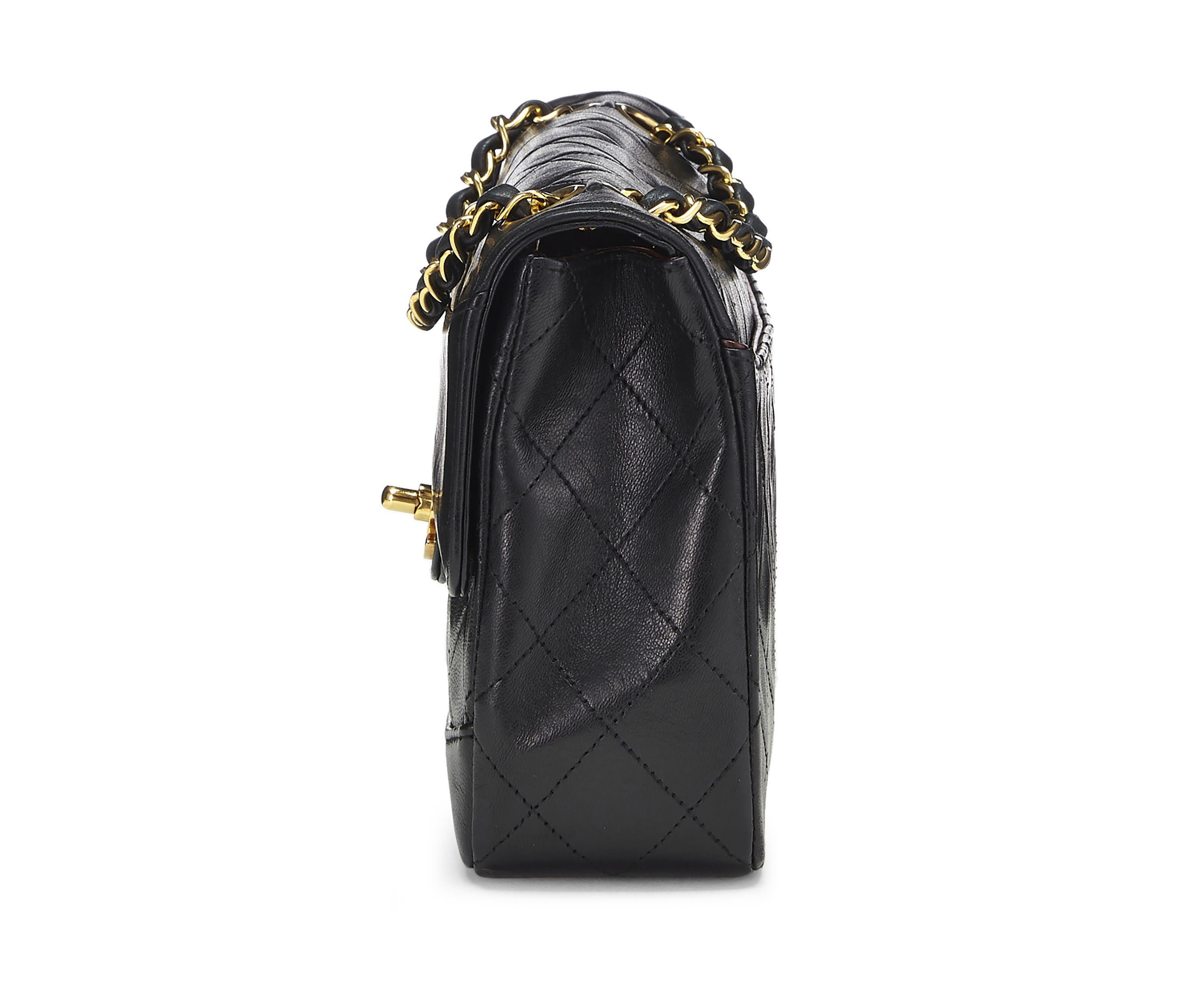 What Goes Around Comes Around Chanel Black Lambskin Border Flap Bag | Belk