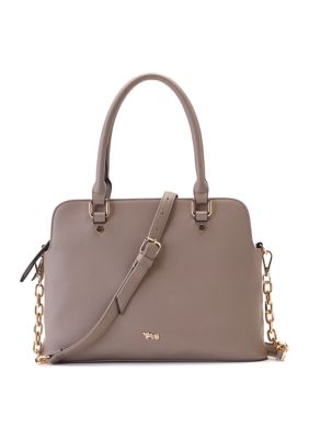 Mathew + Julian Triple Entry Satchel with Detachable Chain Shoulder ...