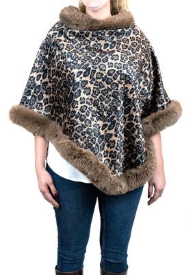 Wonderly Fur Trimmed Leopard Print Topper | belk