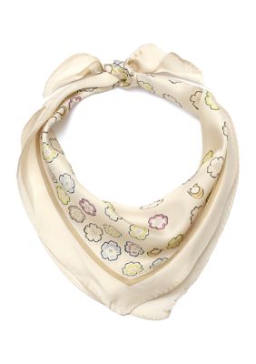 COACH Tea Rose Printed Silk Diamond Scarf | belk