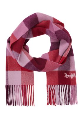 COACH Multicolored Checkered Muffler Scarf | belk