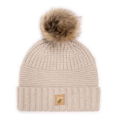 MUK LUKS® Womens Cuffed Cap with Natural Faux Fur Pom | belk