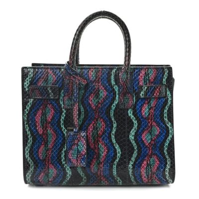 FASHIONPHILE Saint Laurent Snakeskin Curvy Stripe Nano Sac De Jour ...