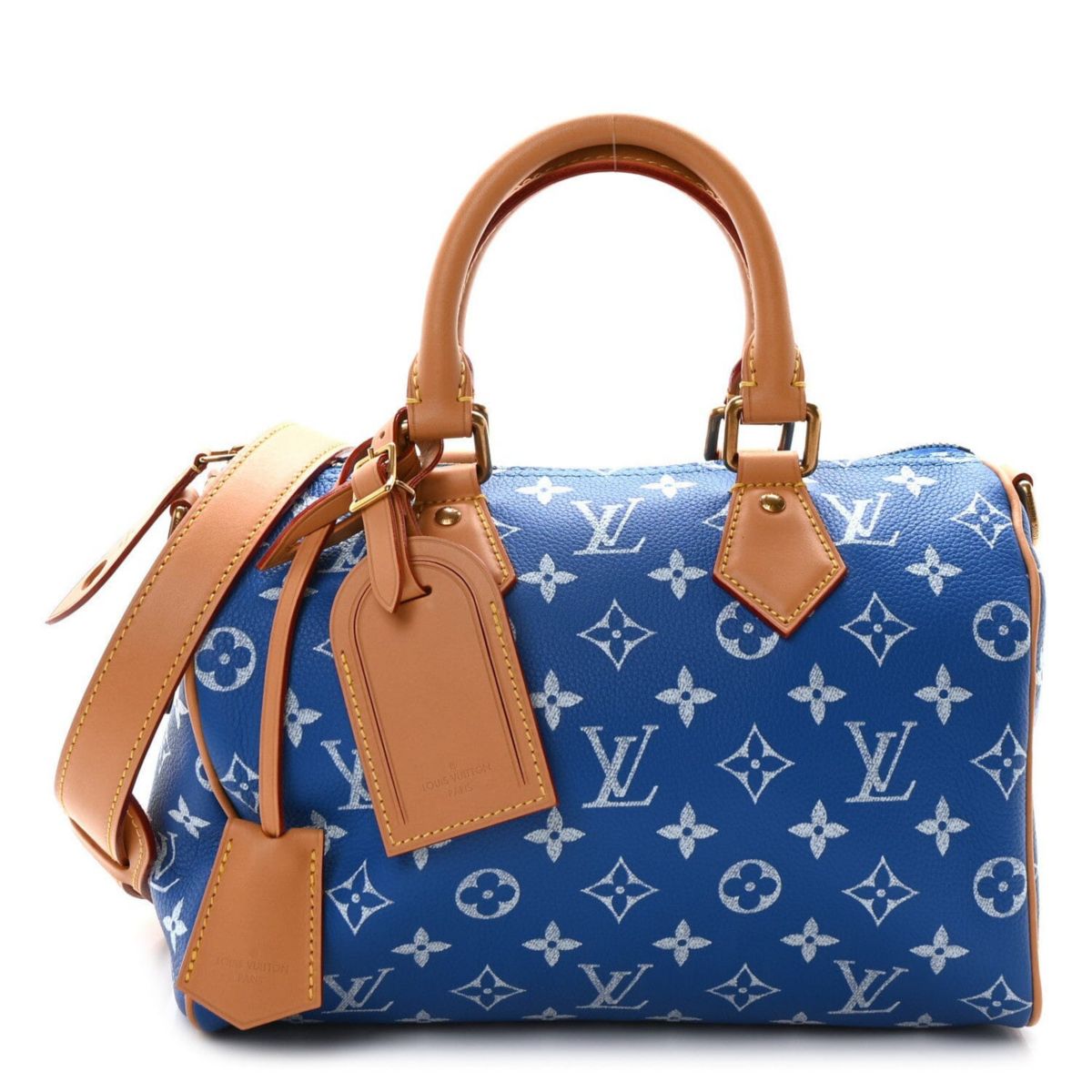 FASHIONPHILE Louis Vuitton Calfskin Monogram Speedy P9 Bandouliere 25 Blue -FINAL SALE NO ...