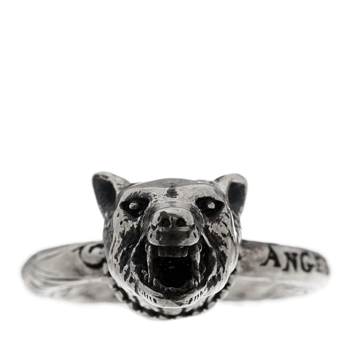 FASHIONPHILE Gucci Sterling Silver Anger Forest Wolf Head Ring 52 6 ...