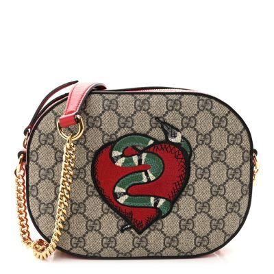 Two Authenticators Inc Gucci GG Supreme Monogram Kingsnake Heart ...
