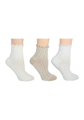 Sam Edelman 3 Pack Lettuce Trim Anklet Socks | belk