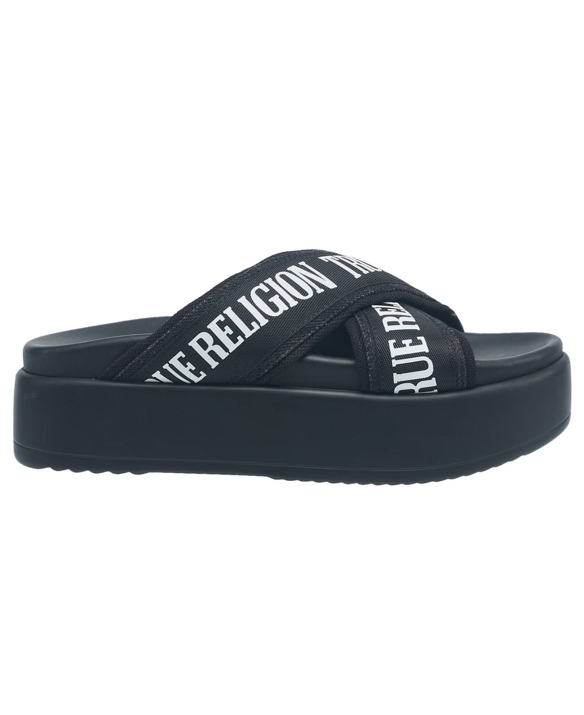 True Religion Alia Cross Strap Slip on Platform Sandal | Belk