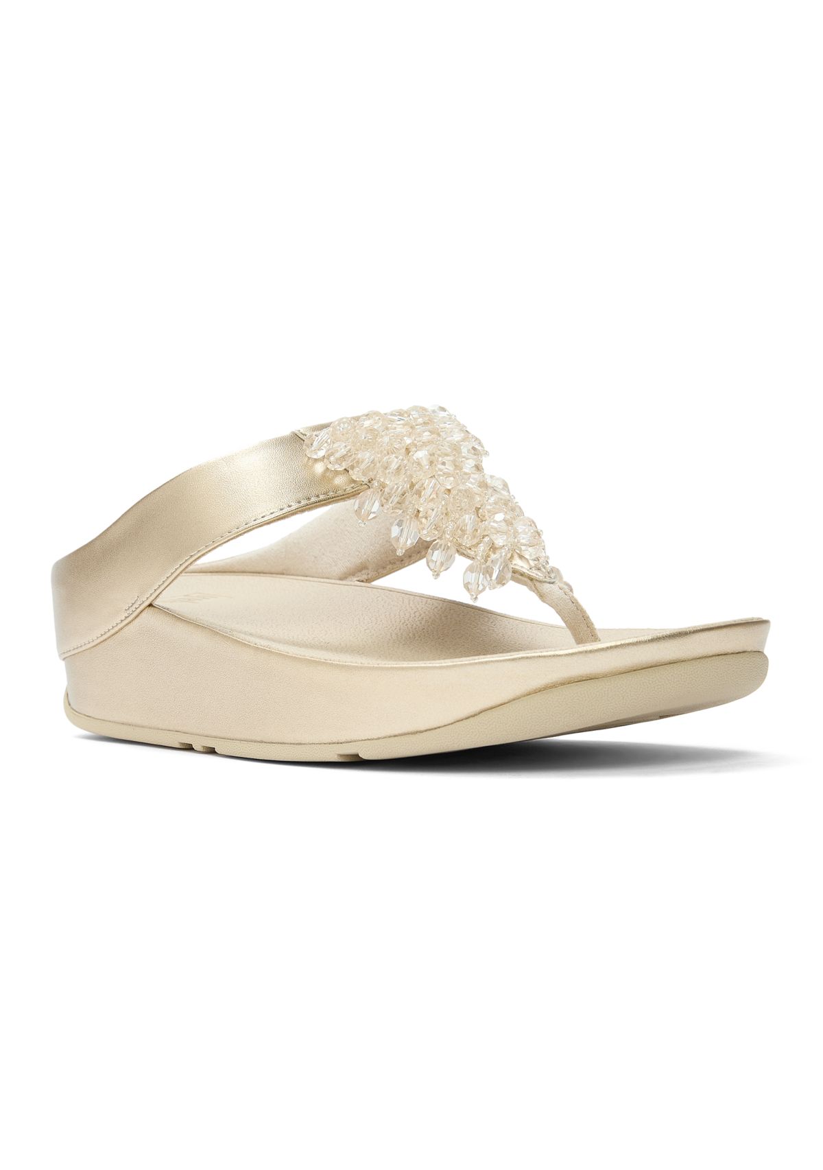 FitFlop Rumba Metallic Beaded Toe-Post Sandals | Belk