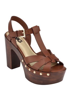 GBG Los Angeles Jinnie Platform Wood Bottom Sandals | belk