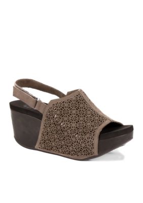Yellow Box Turelle Lasercut Wedge Sandal | belk