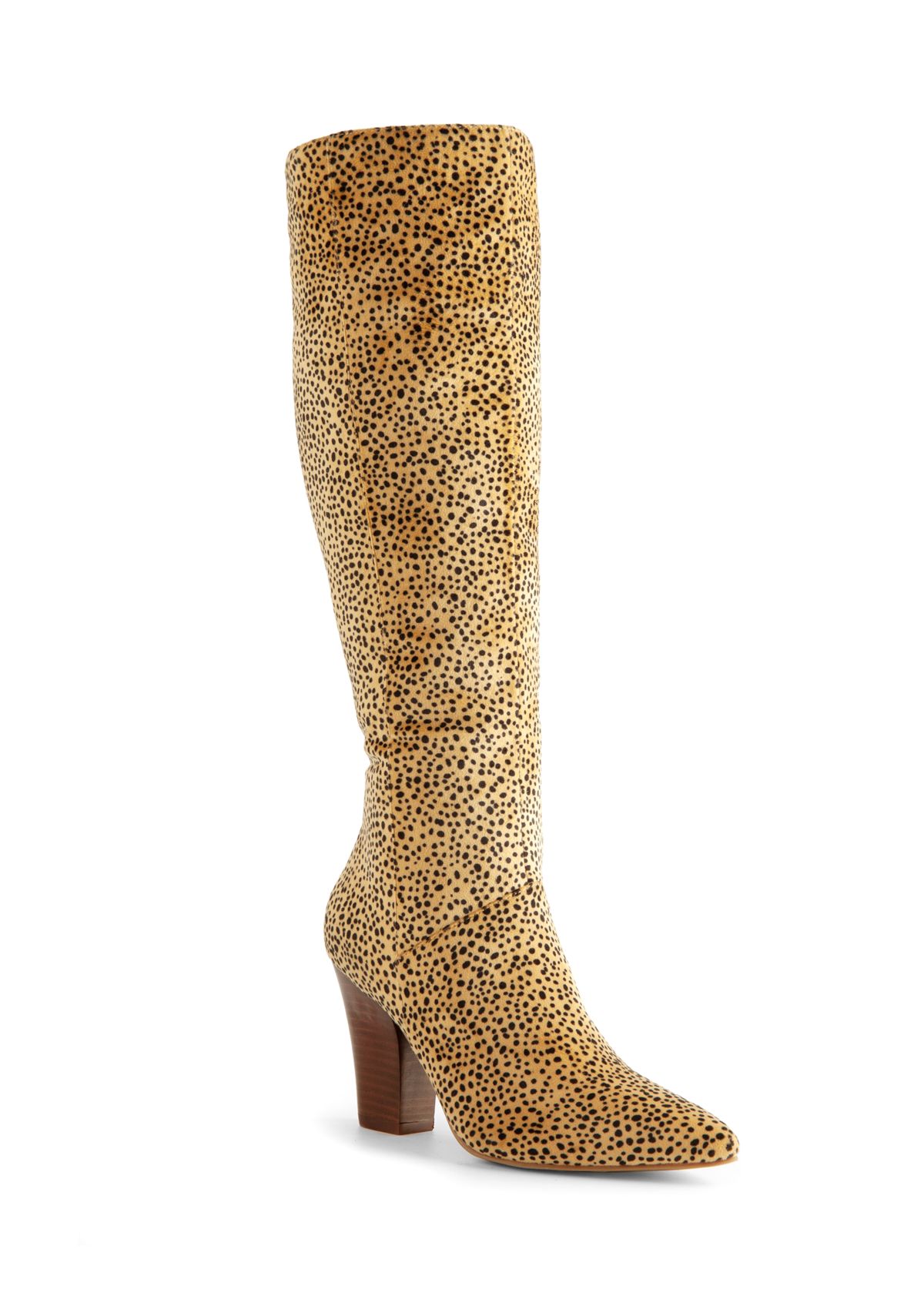 Crown & Ivy™ Azalea Cheetah Heel Boots | Belk