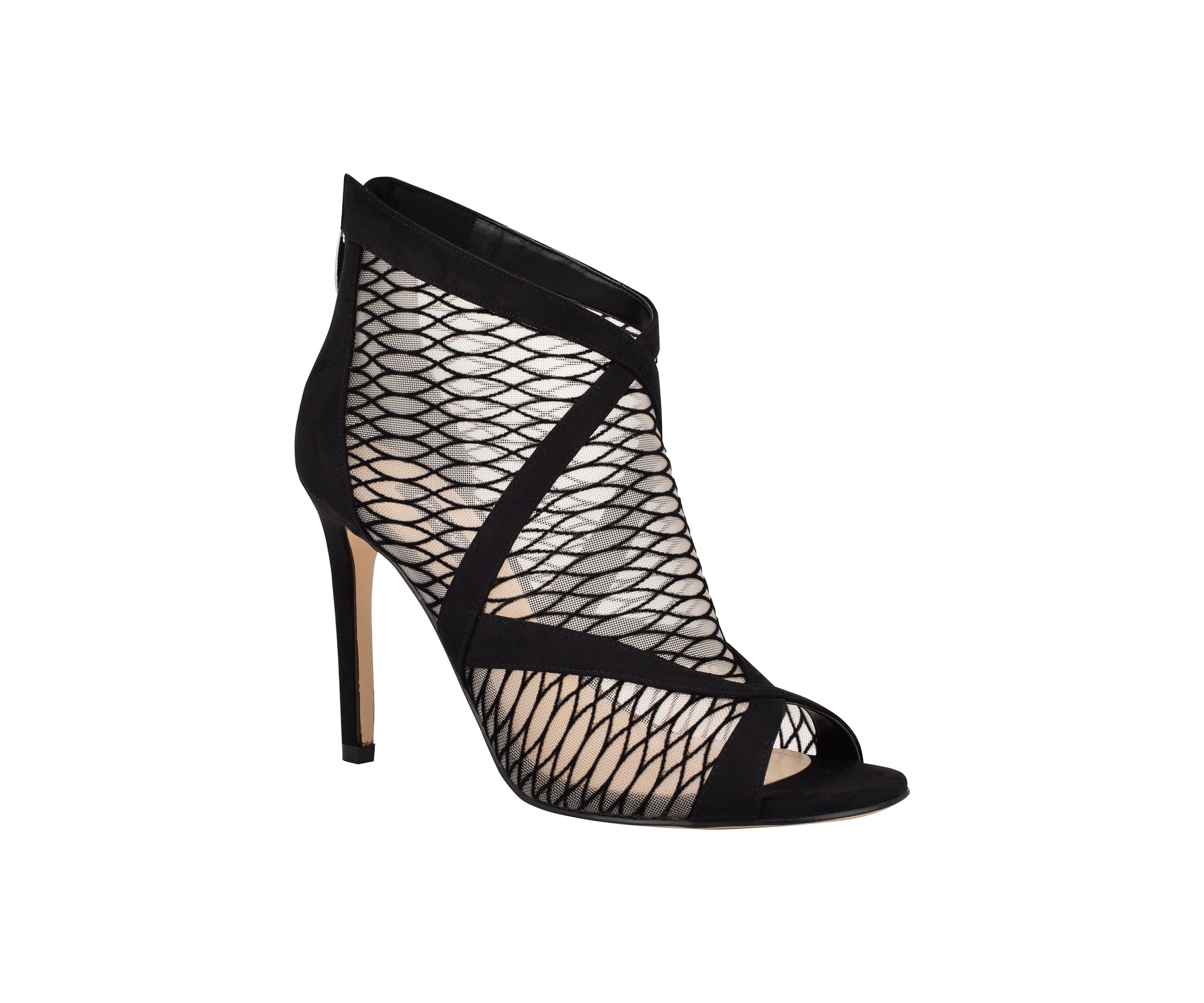 Nine West Ira Mesh Peep Toe Booties | Belk