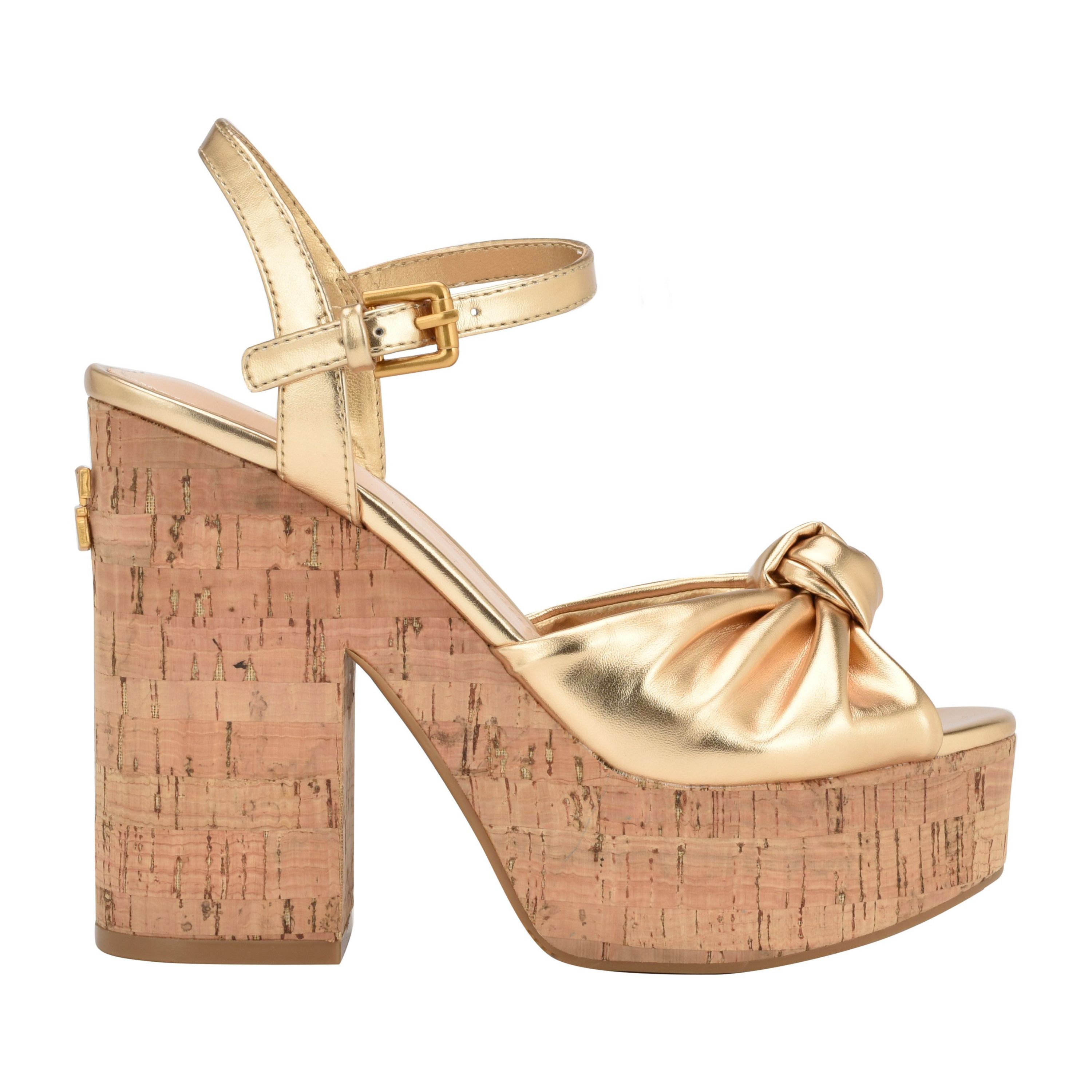 GUESS® Yipster Platform Cork Wedge Sandal with Knot | Belk