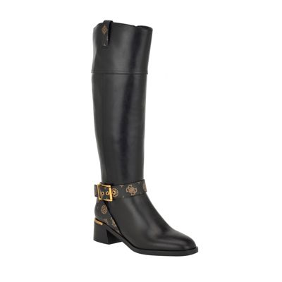 GUESS® Eveda Block Heel Buckle Detailed Riding Boots | belk