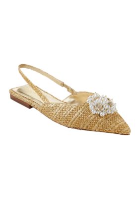 Lilly Pulitzer® Brit Straw Slingback Flats | belk
