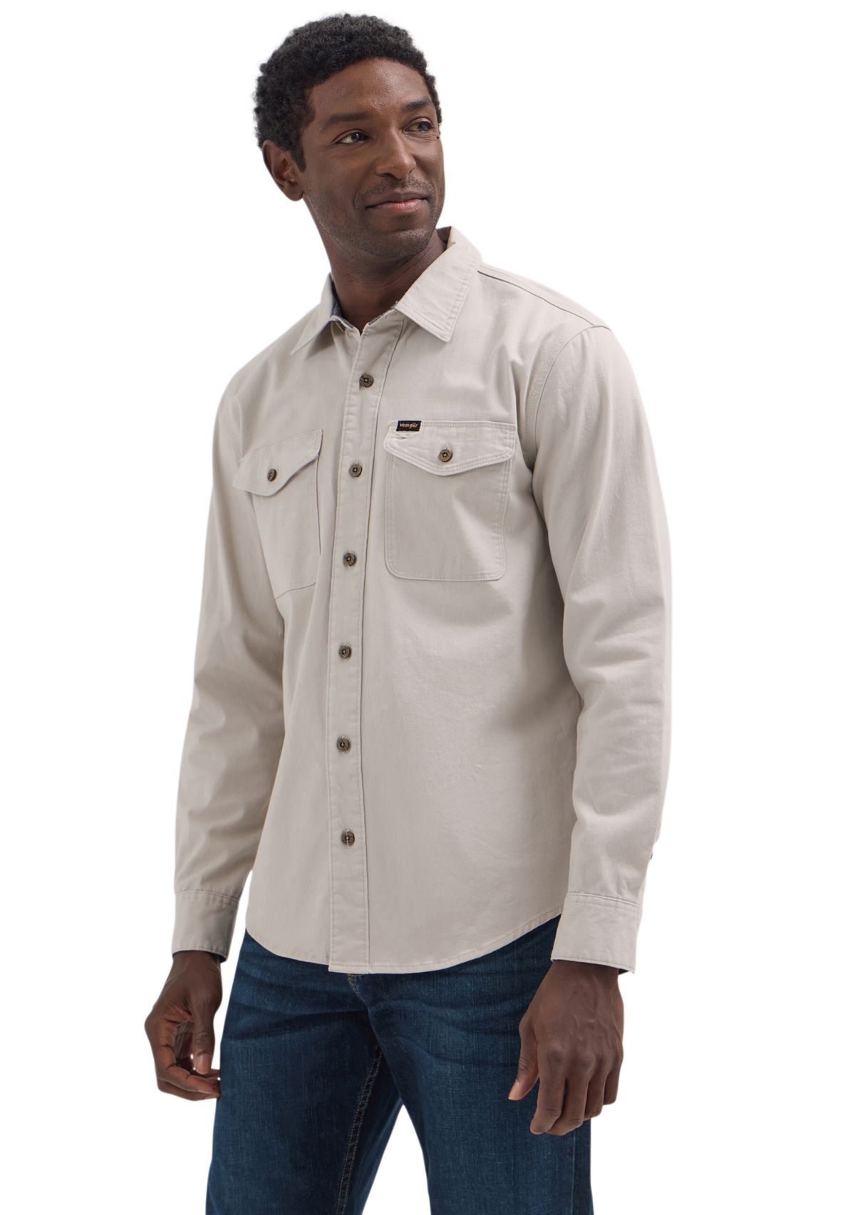 Wrangler® Men's Solid Twill Snap Front Shirt | Belk