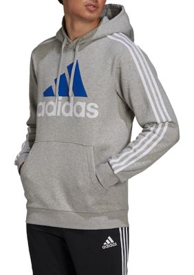 adidas Badge of Sport 3 Stripe Fleece Hoodie | belk