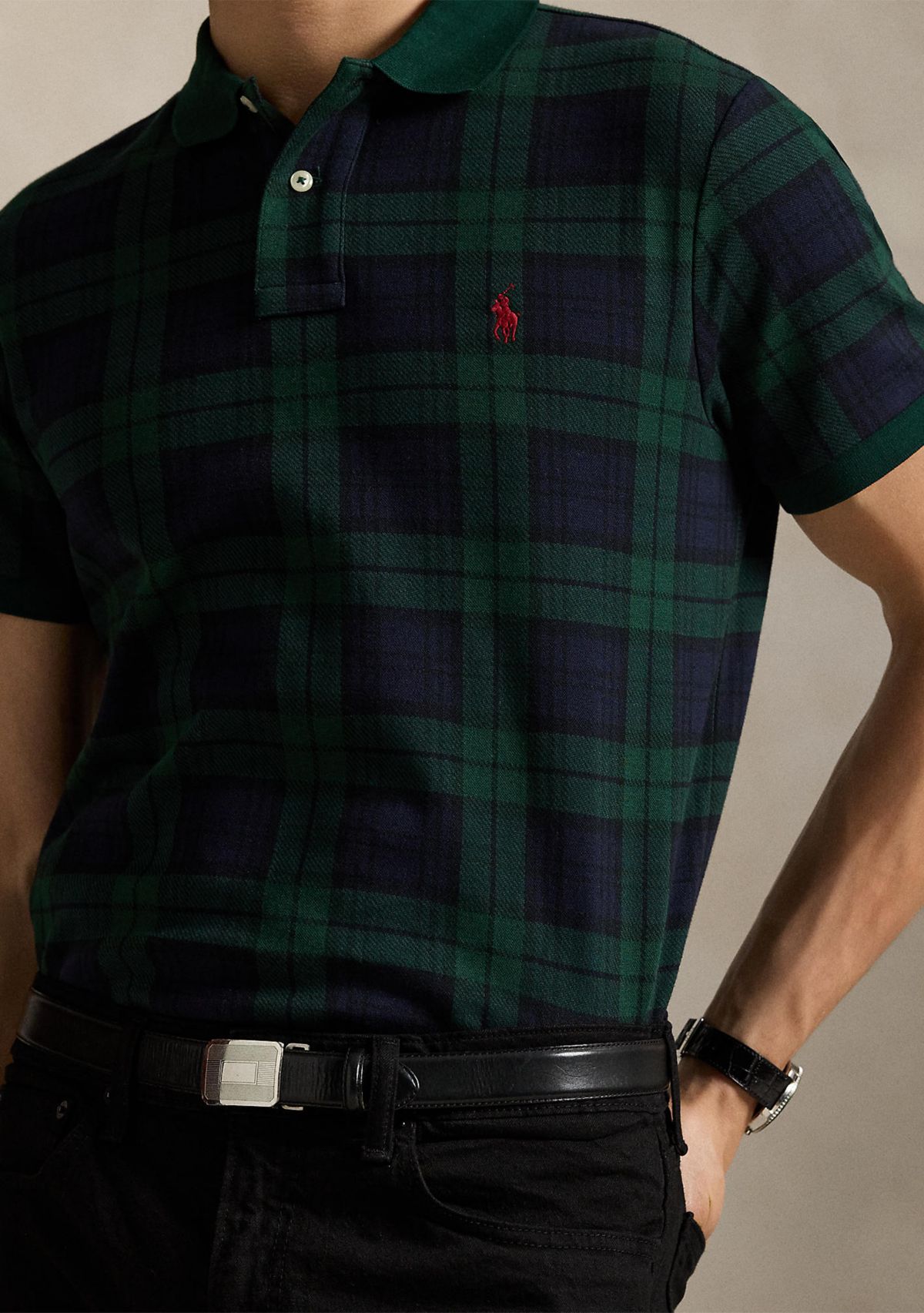 Polo Ralph Lauren Custom Slim Plaid Jacquard Polo Shirt | Belk