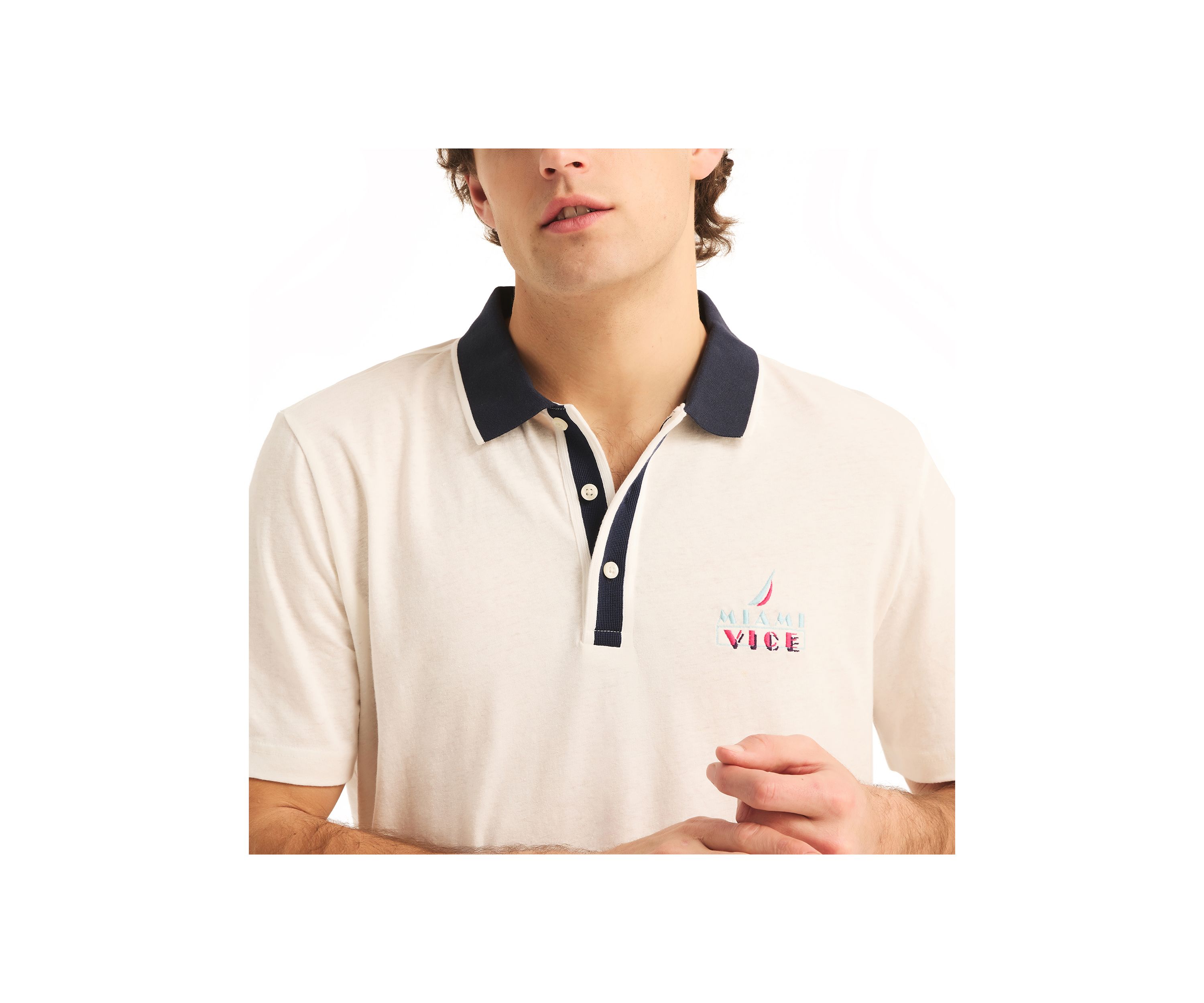Nautica Miami Vice x Nautica Classic Fit Linen Polo Shirt | Belk