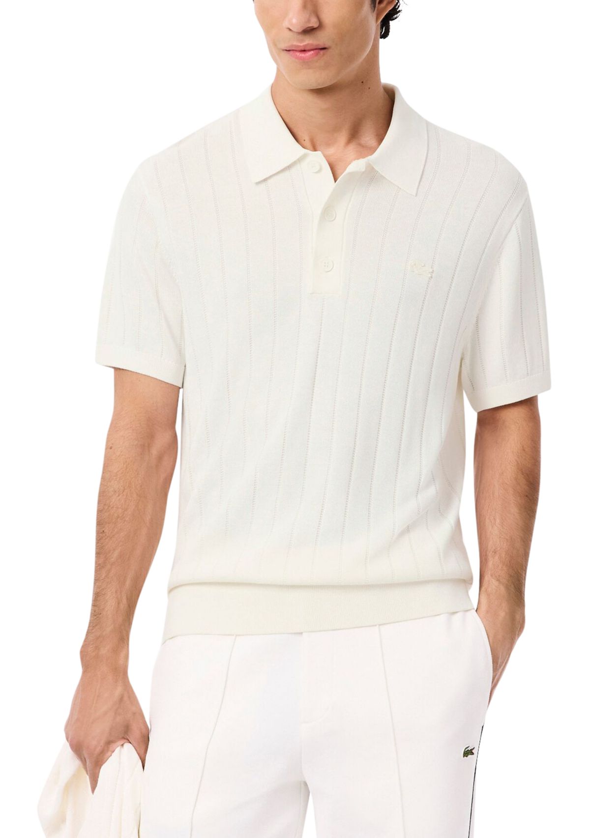Lacoste Men's Ribbed Knit Polo Collar Sweater | Belk