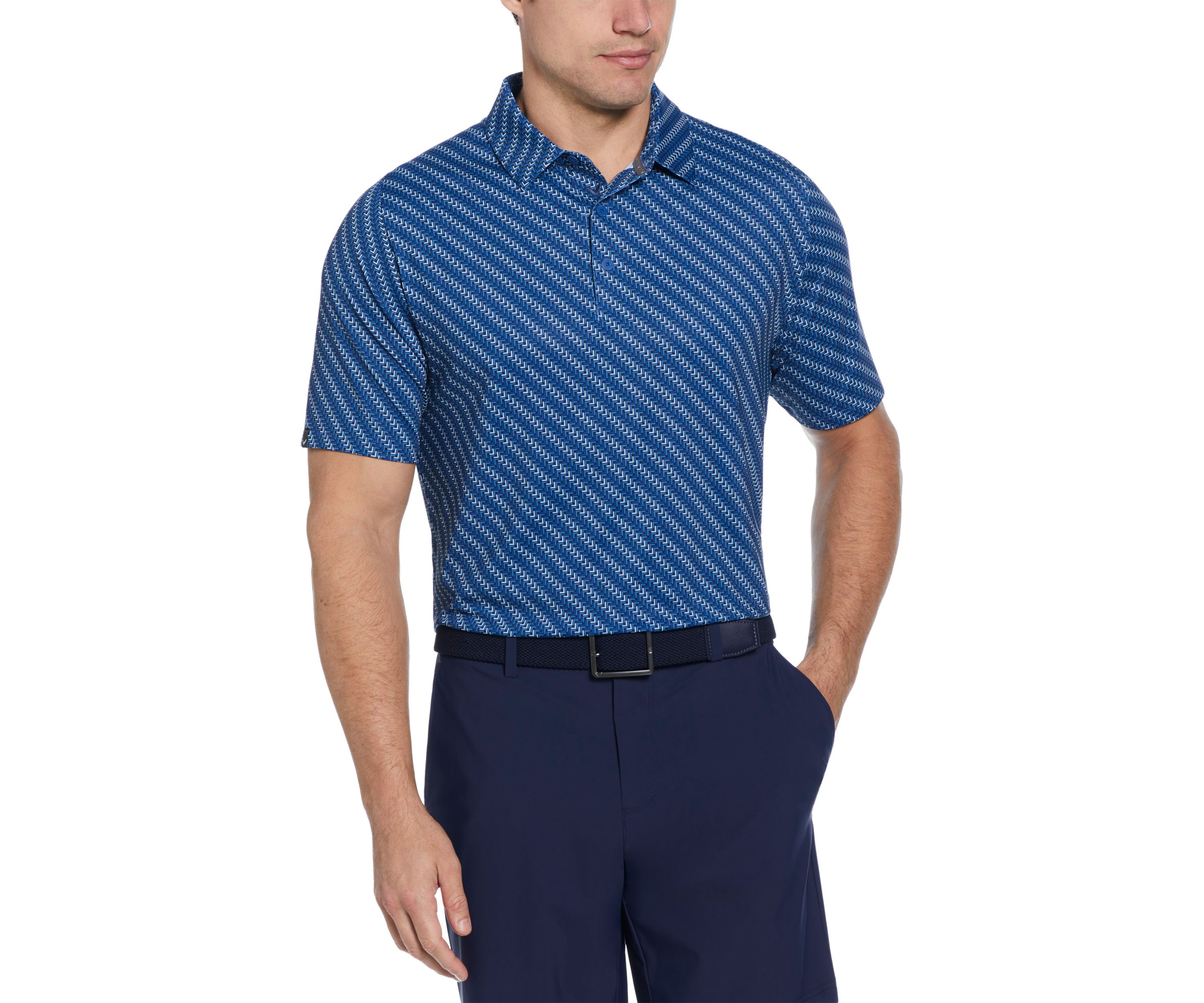 Callaway® Golf Men's Chevron Twill Print Short Sleeve Golf Polo Shirt ...