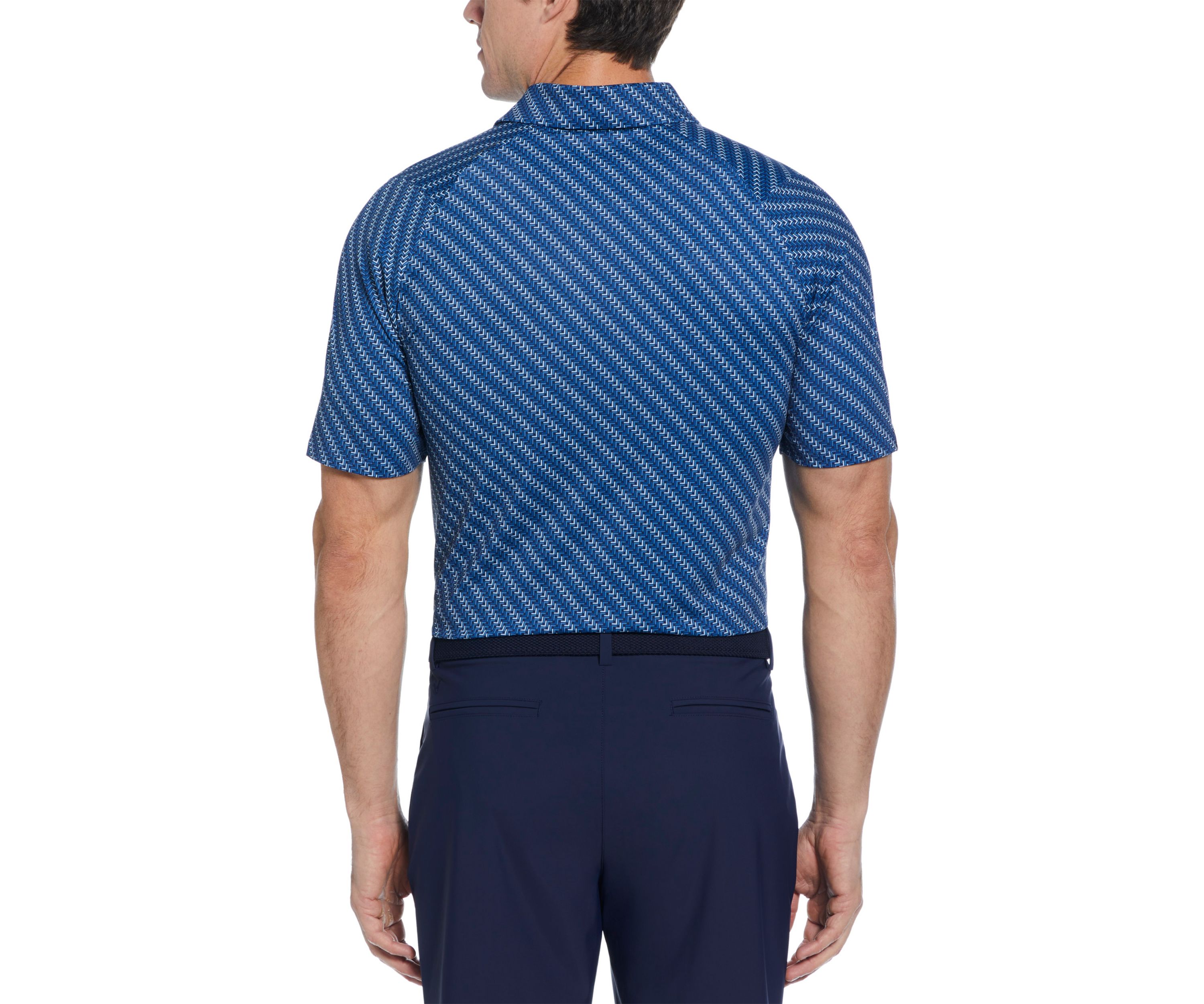 Callaway® Golf Men's Chevron Twill Print Short Sleeve Golf Polo Shirt ...