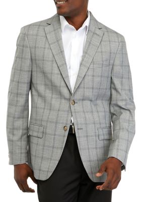 Lauren Ralph Lauren Men's Light Gray Windowpane Classic Fit Sportcoat ...