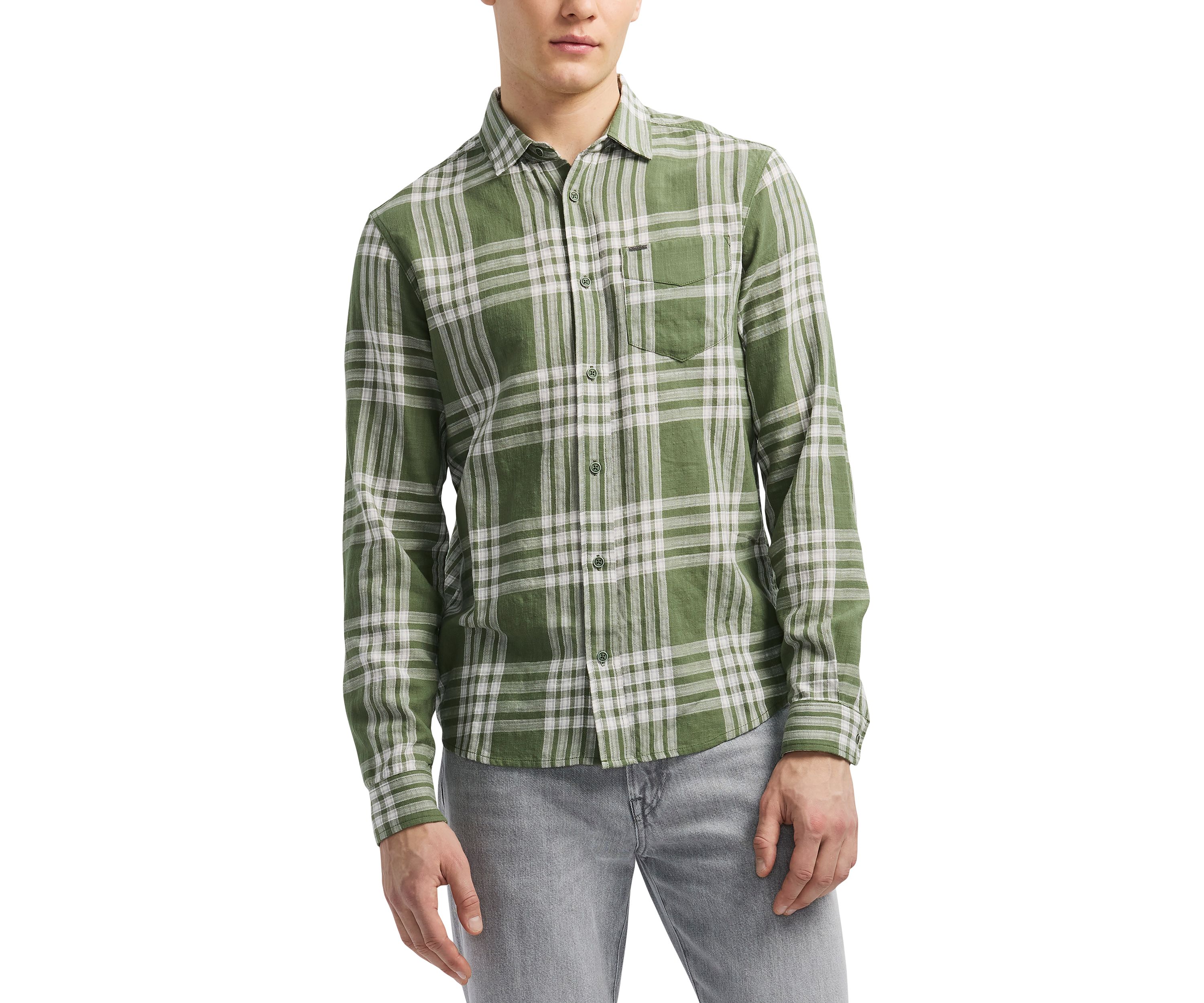BUFFALO DAVID BITTON® Men's Saroz Short-Sleeve Plaid Shirt, Hedge Green ...