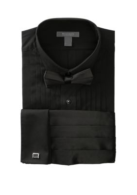 Madison Wing Top Box Black Formal Shirt | belk