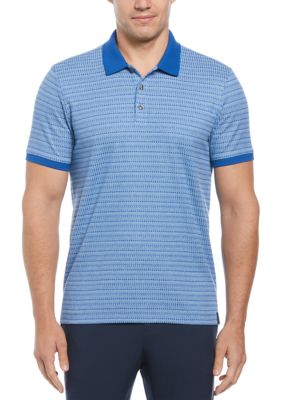 Perry Ellis® Men's Geometric Printed Ribbed Three Button Polo Shirt | belk