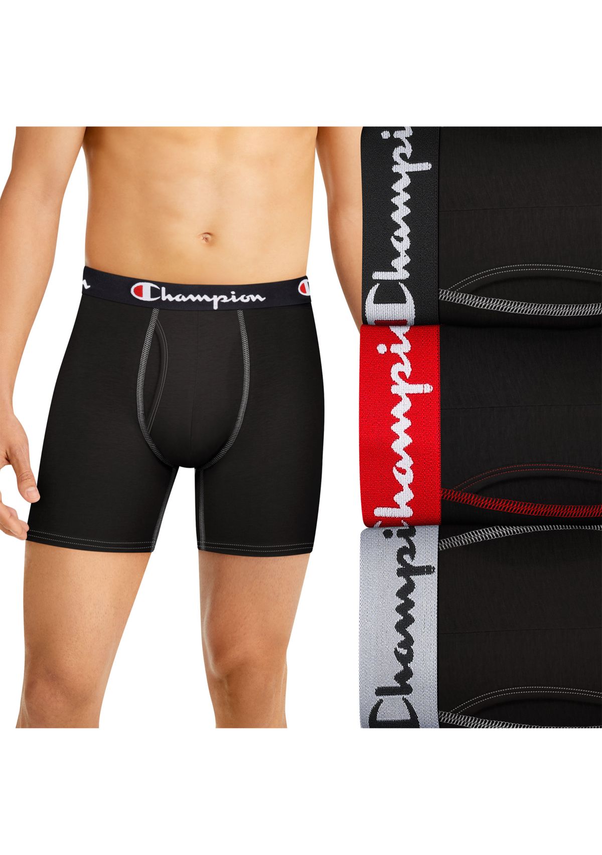 Champion® Stretch Support Pouch Solid Boxers - Set of 3 | Belk