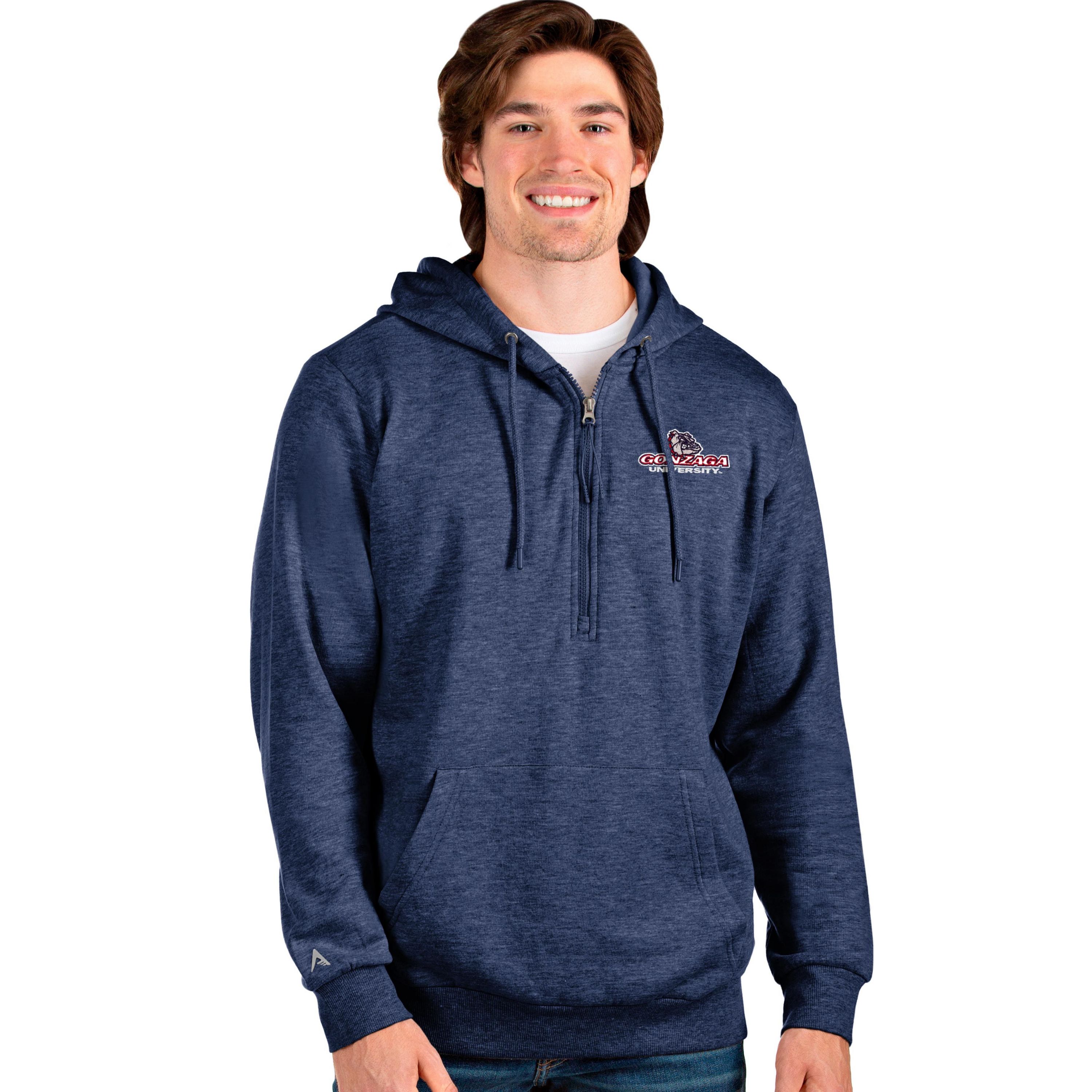 Antigua NCAA Gonzaga University Bulldogs Men's Action Quarter Zip Hood ...
