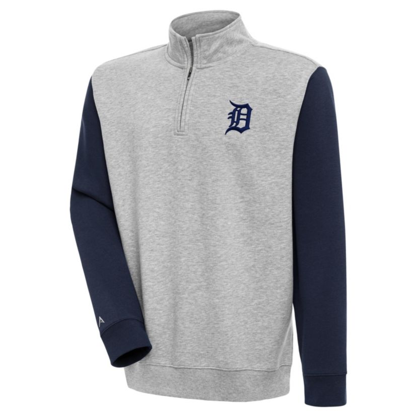 Antigua MLB Detroit Tigers Victory Colorblock Quarter-Zip Pullover Top ...
