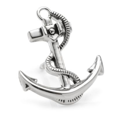Ox and Bull Trading Co. 3D Anchor Sterling Silver Lapel Pin | belk