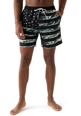 Ocean + Coast® Printed Swim Trunks | Belk