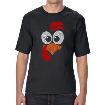 LA Pop Art Men's Tall and Long Word Art T-Shirt - Turkey Face | Belk