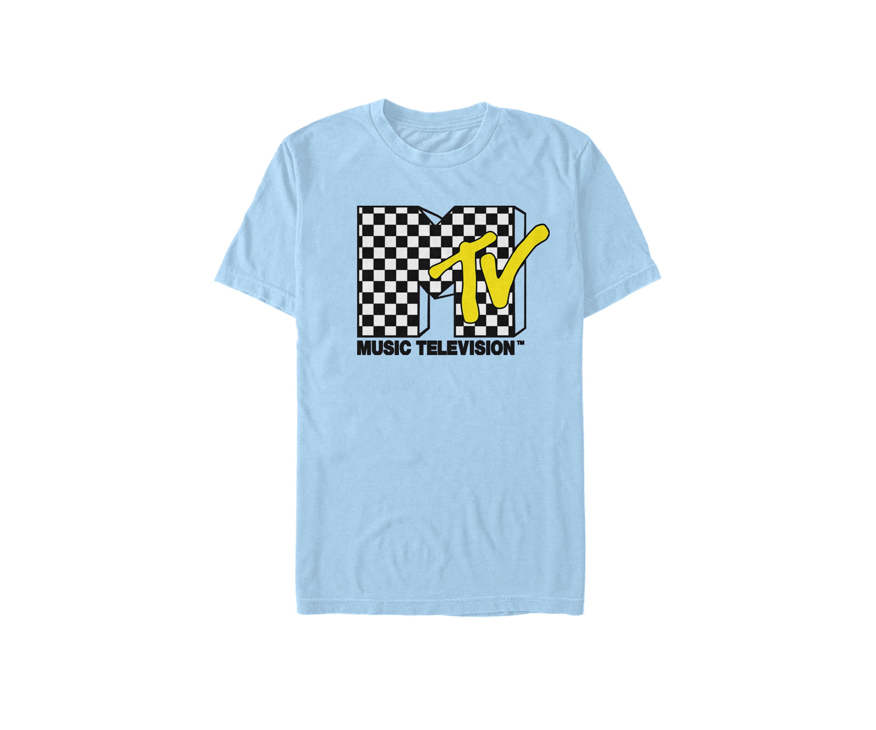 MTV Blue Yellow And Checkered Logo Short-Sleeve T-Shirt | Belk