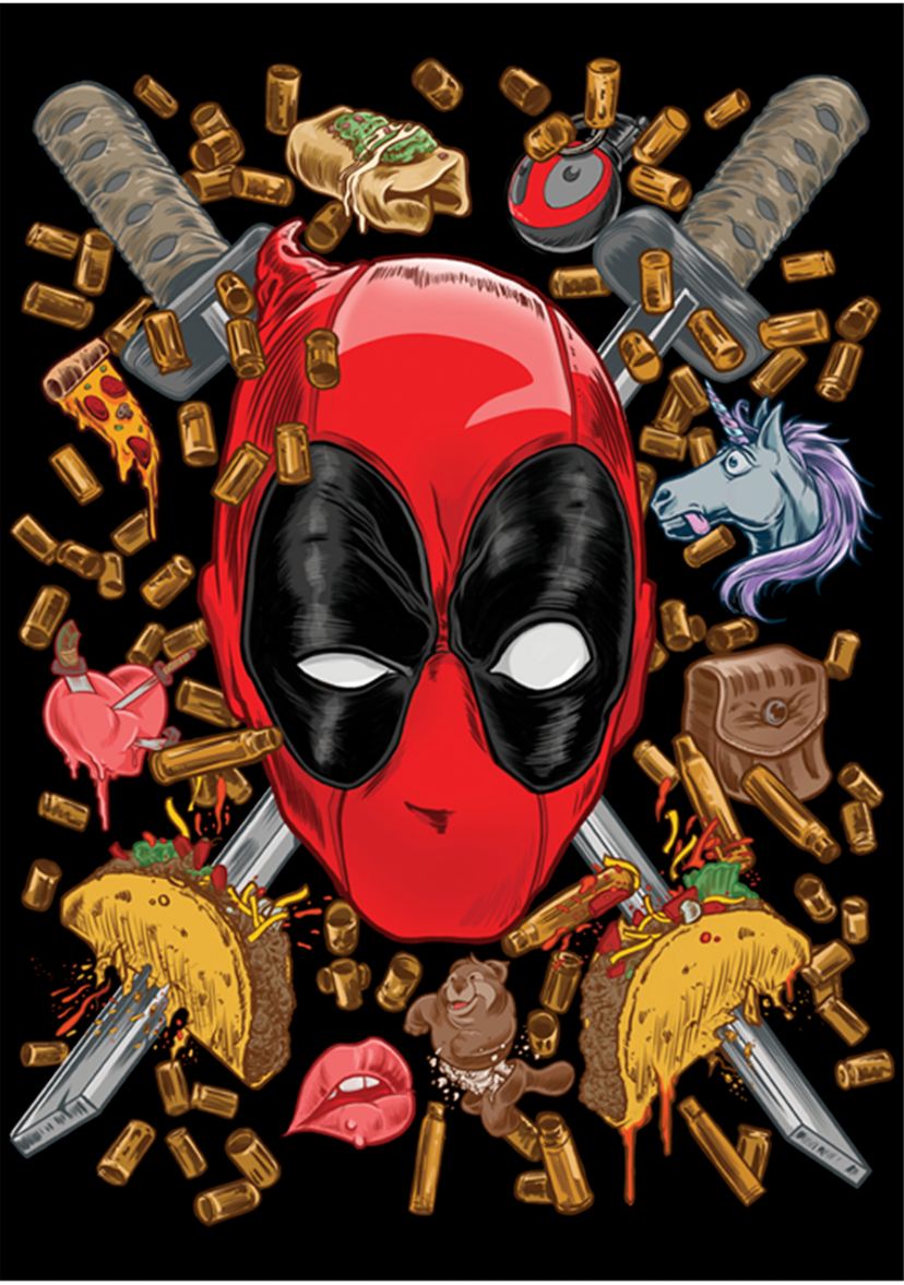 Deadpool Shells and Tacos Graphic T-Shirt | Belk