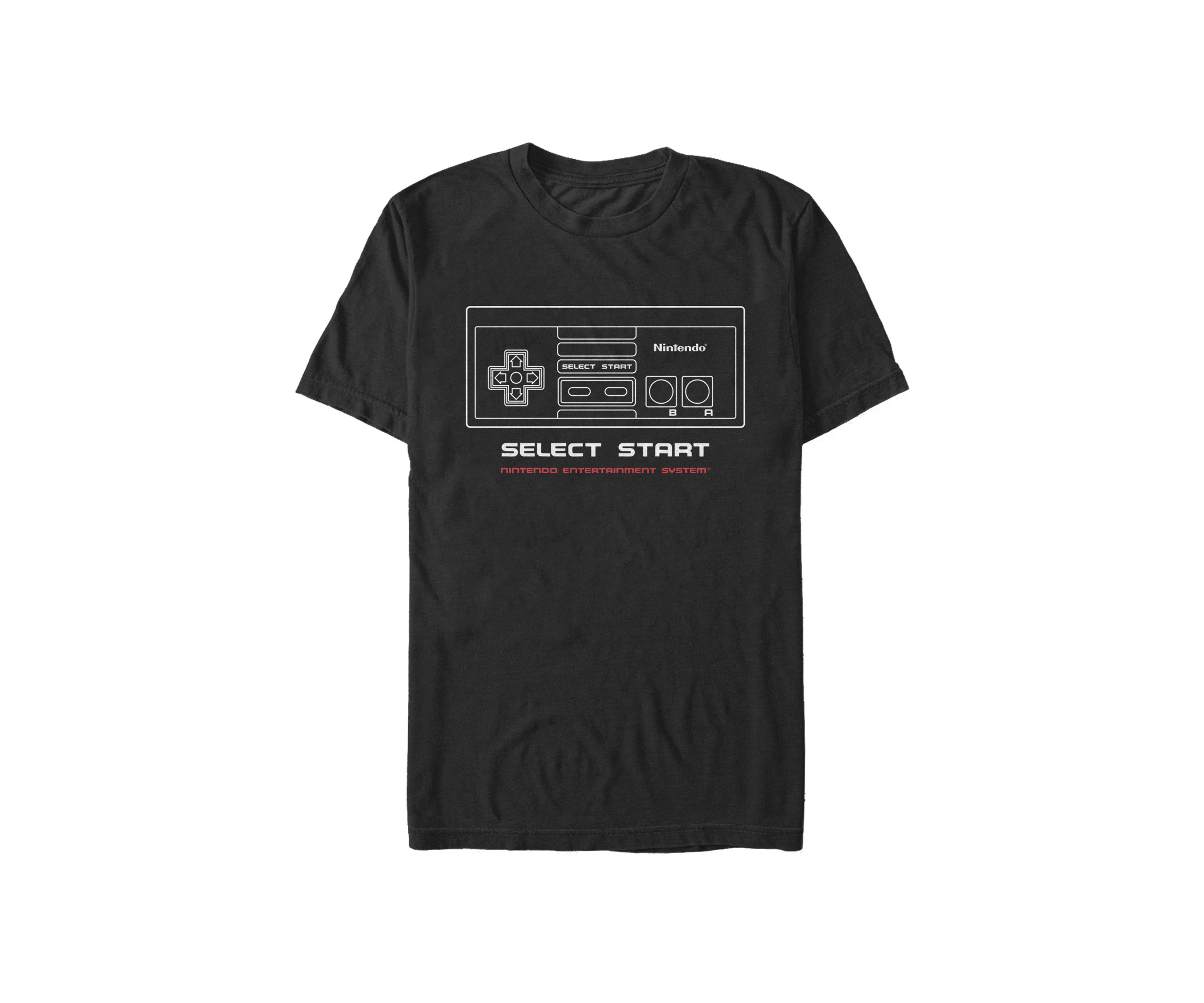 Nintendo Big & Tall NES Controller Line Art Short Sleeve Graphic T ...