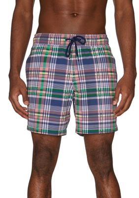 Sperry® Navy Plaid Volley Swim Trunks | belk