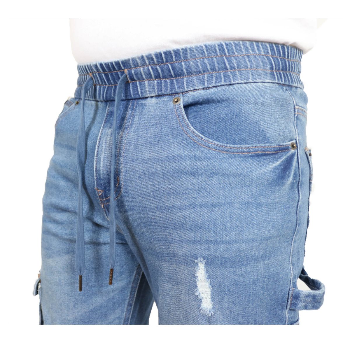 Galaxy by Harvic Blue Ice Men s Stretch Cargo Carpenter Jean Jogger-2 ...