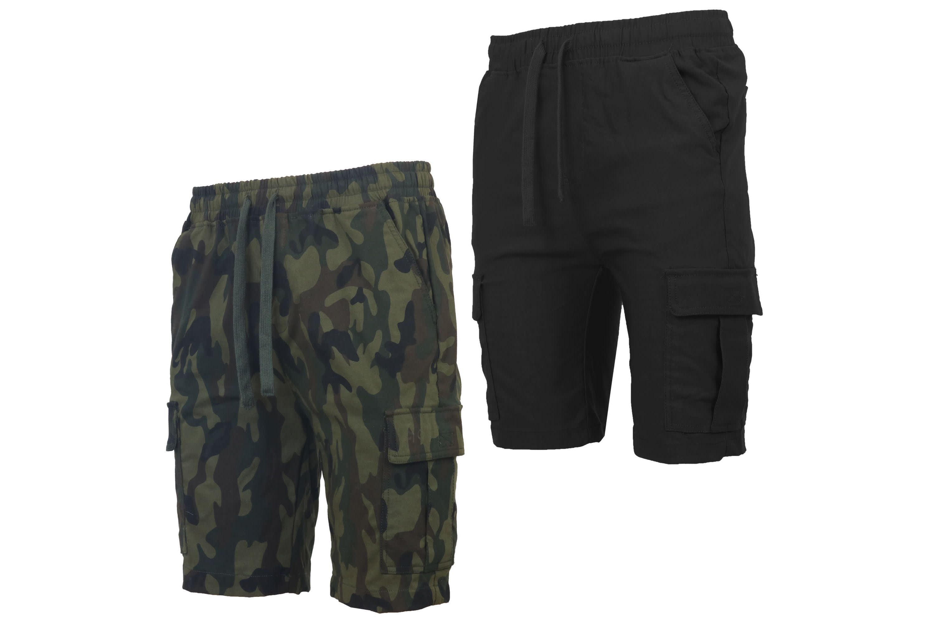 Blue Rock Galaxy By Harvic Men’s Slim Fit Super Flex Stretch Cargo Jogger Shorts-2 Pack | Belk