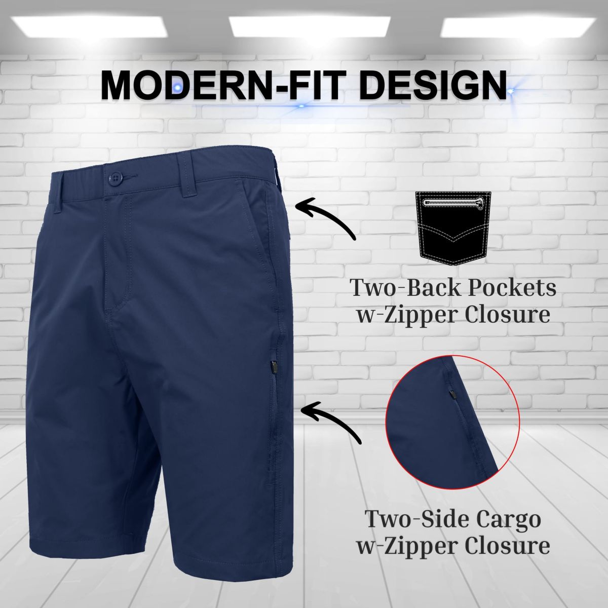 Blue Rock Jump Start Men’s 6-Pocket All Motion Stretch Utility Shorts-3 ...