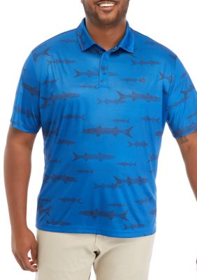 Ocean + Coast® Big & Tall Short Sleeve Printed Fishing Polo Shirt | belk